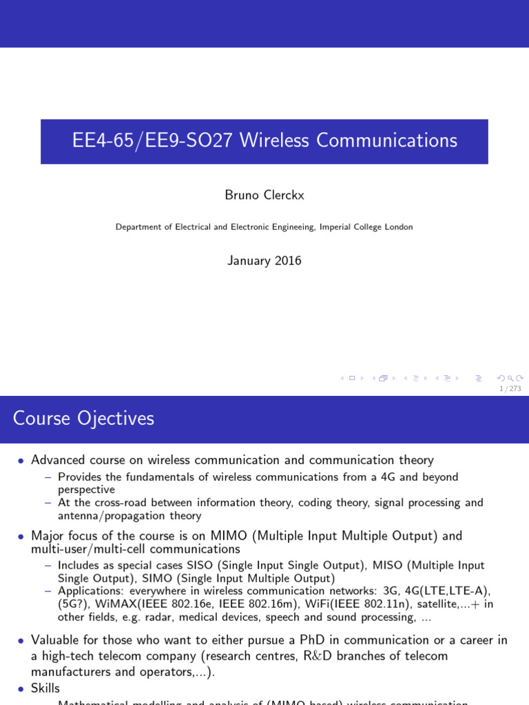 Wireless Communications | PDF | Mimo | Matrix (Mathematics)