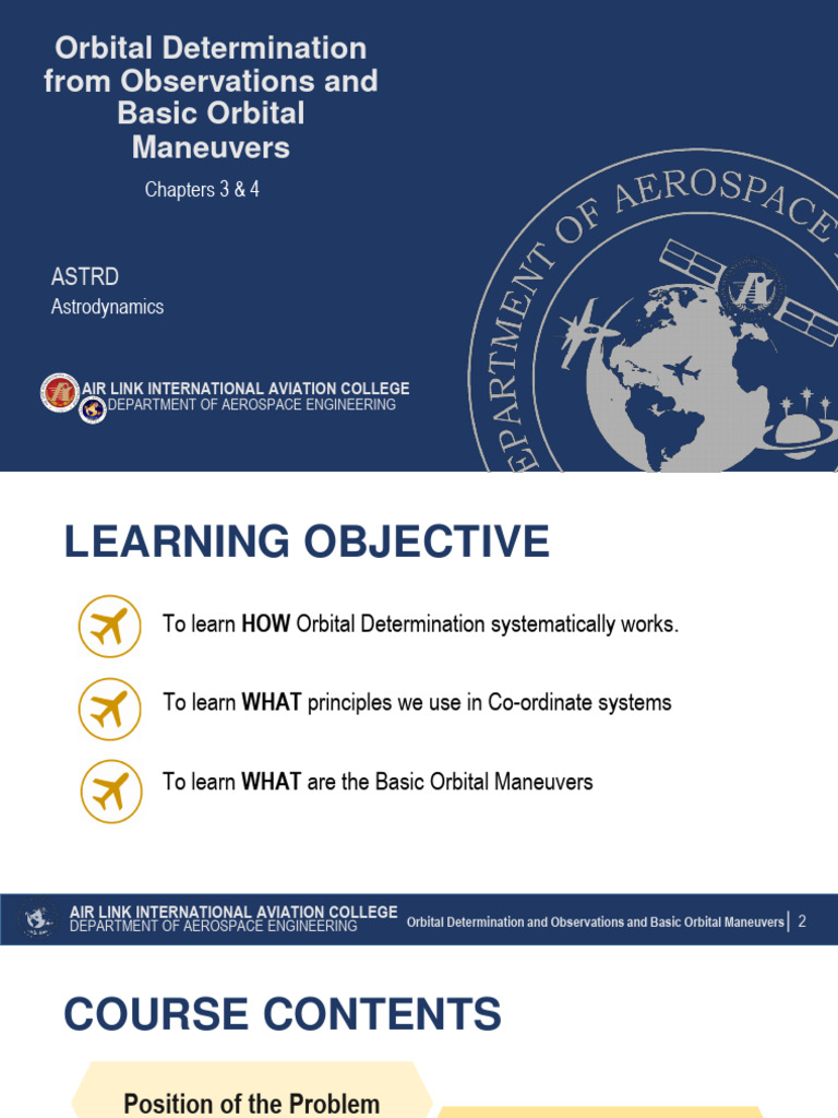 Chapters 3 And 4 Orbital Determination From Observations And Basic Orbital Maneuvers