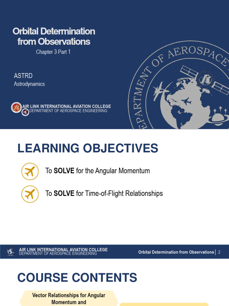 Chapter 3 Orbital Determination From Observations Part 1 | PDF | Orbit | Angular Momentum