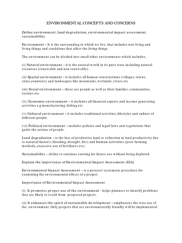 Environmental Concepts and Concerns Molefe OP-2 | PDF | Environmental ...