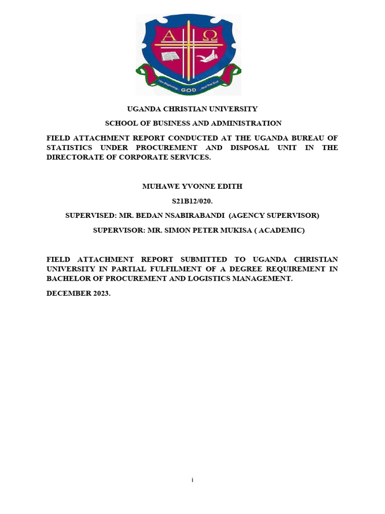 Internship Report Ubos Final | PDF | Procurement | Evaluation