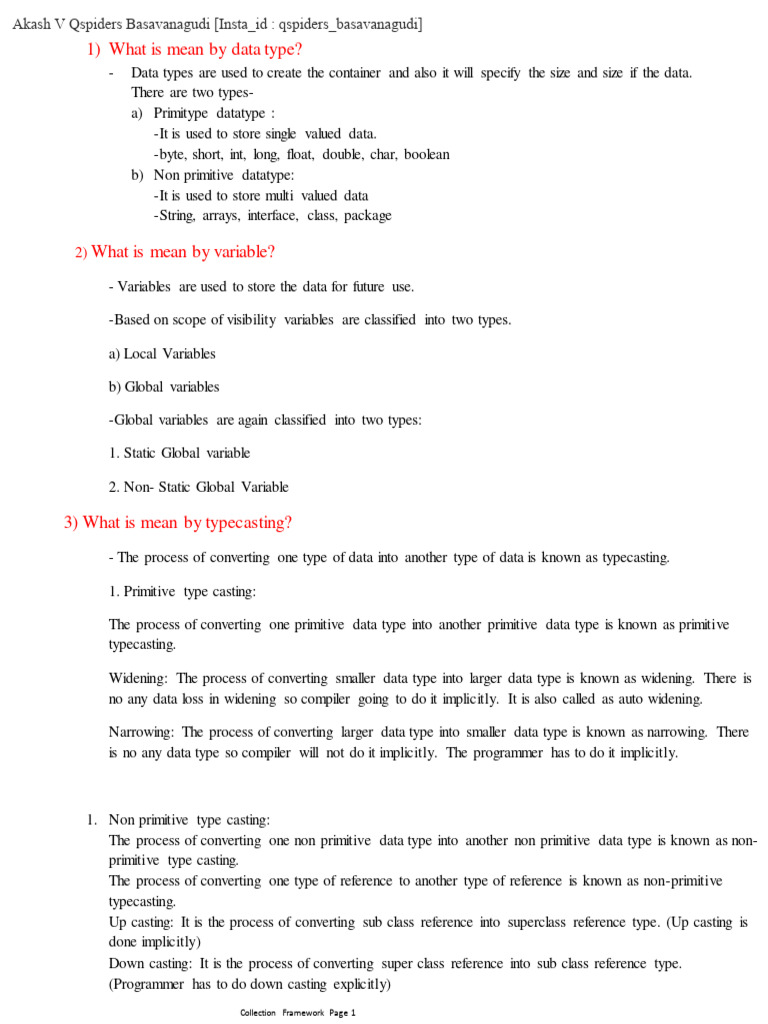 JAVA Important Questions and Answers | PDF | Class (Computer Programming) | Constructor (Object ...