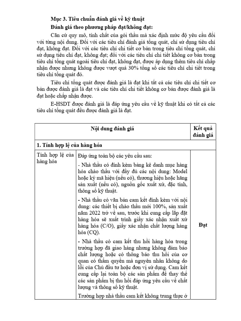 Muc 3. Tieu Chuan Danh Gia Ve Ky Thuat | PDF