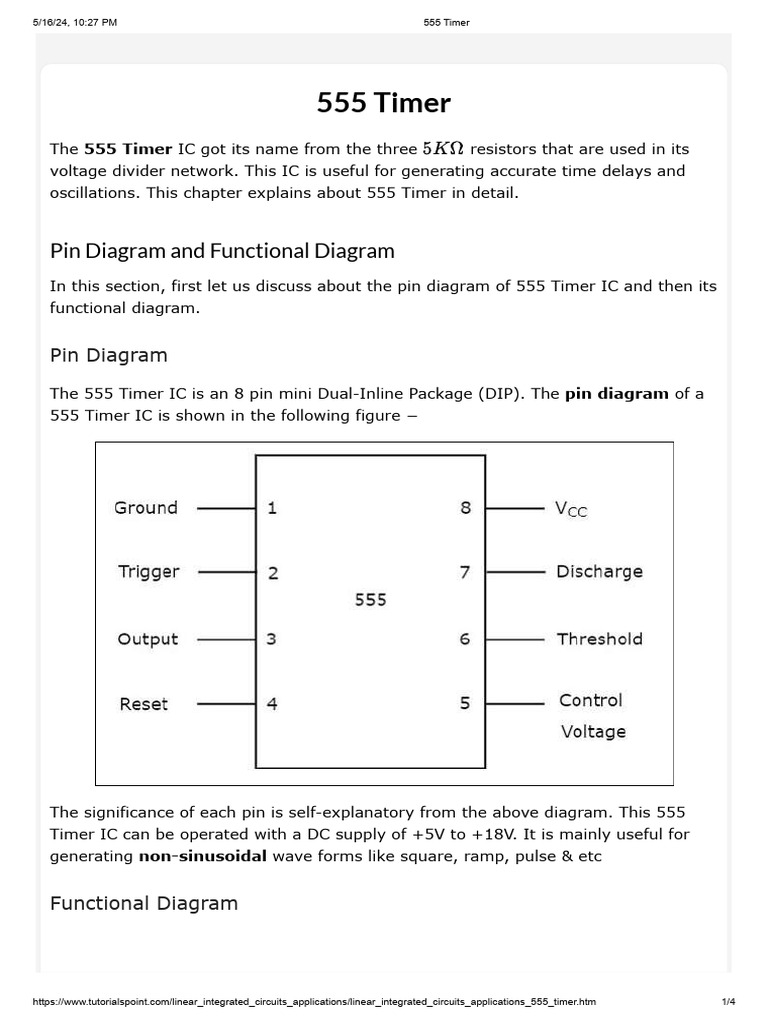 555 Timer | PDF | Electricity | Electrical Circuits