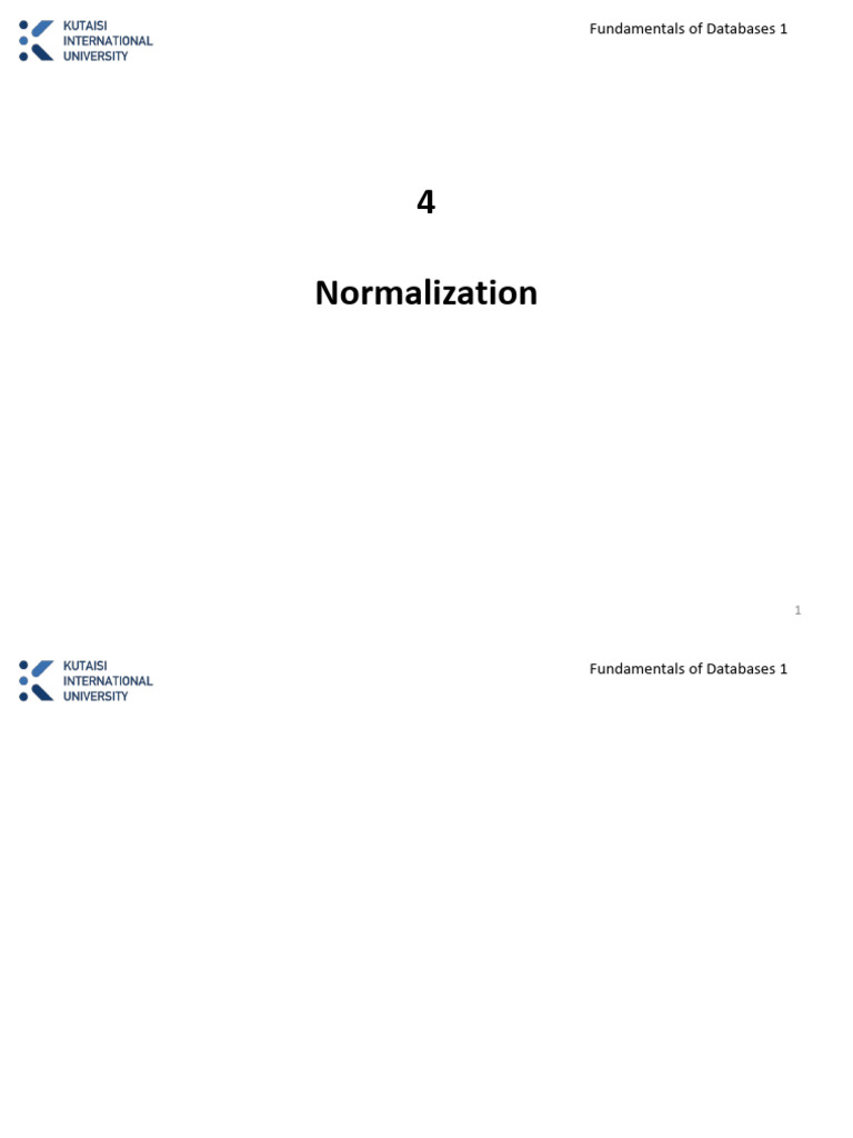 4 0 Normalization | PDF | Data Model | Software Design