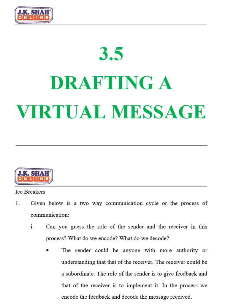 3.5 Drafting A Virtual Message | PDF | Communication