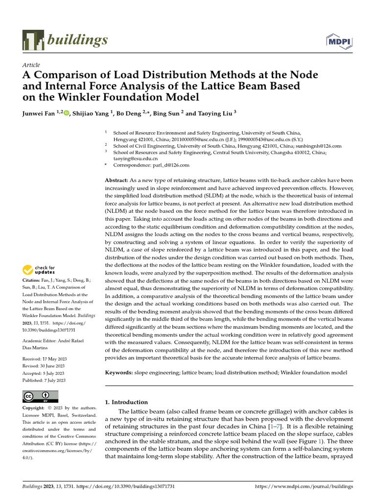 Buildings 13 01731 | Download Free PDF | Beam (Structure) | Bending
