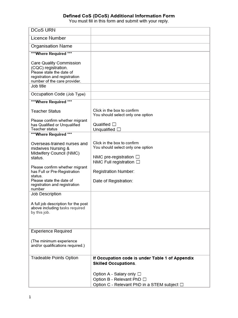 Additional Information Form 07-23 v1.0 | PDF | Nursing | Salary