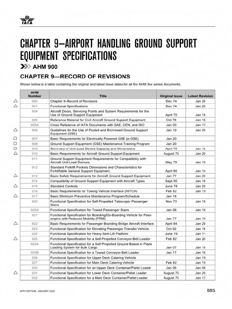AHM900 Airport Handling Ground Support Equipment Specifications | PDF