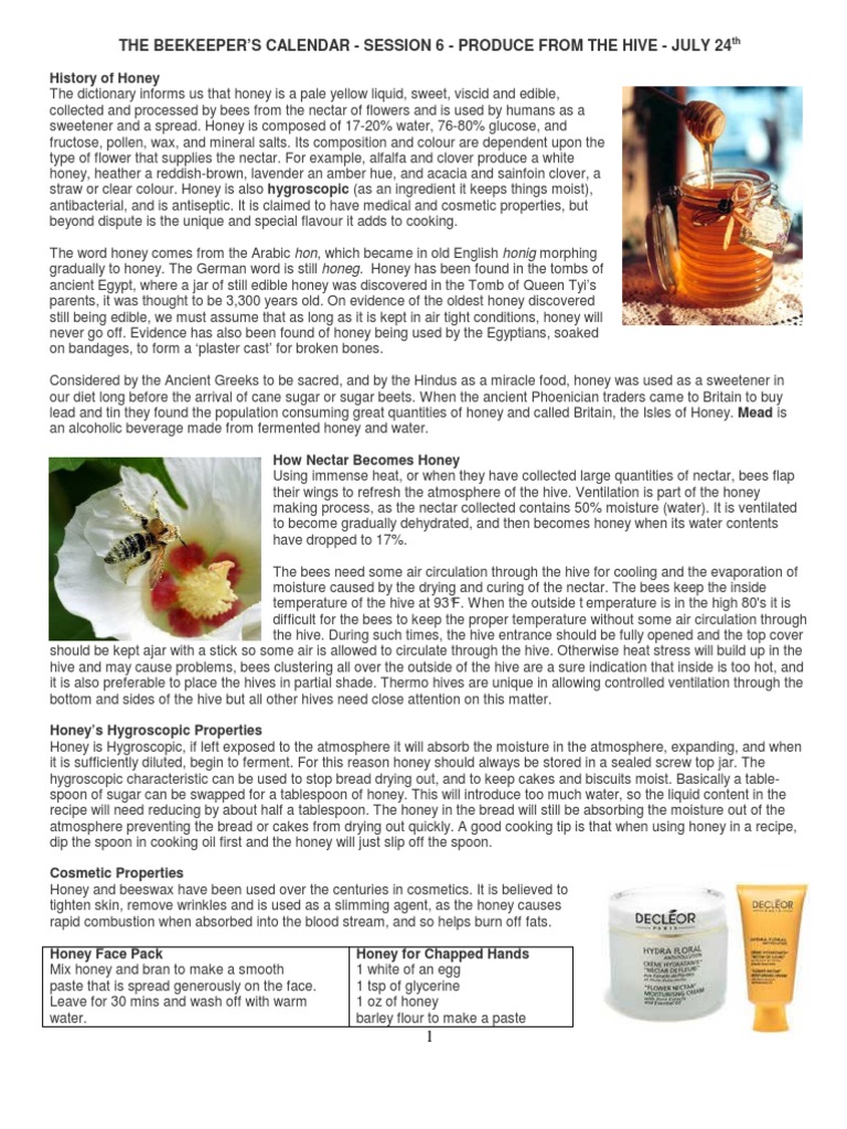 The Beekeepers Calendar 6 | PDF | Honey | Candle