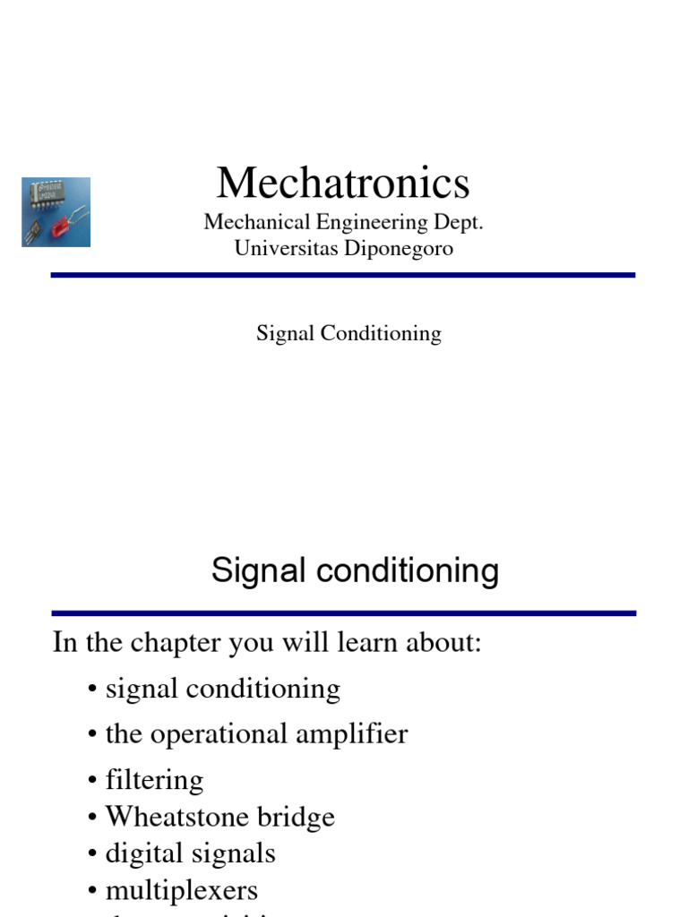Signal Conditioning in Mechatronics | PDF | Operational Amplifier ...