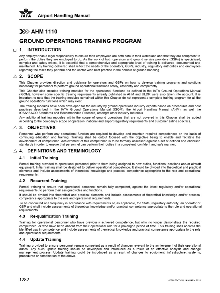 AHM1110 Ground Ops Training Program | PDF | Employment | Educational ...