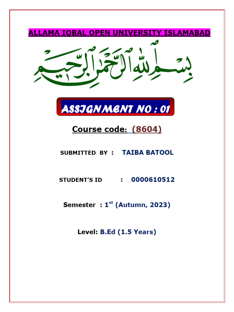 8604-1 Taiba Batool | PDF | Experiment | Statistics