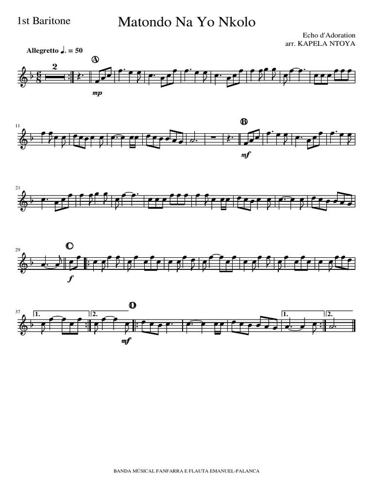 Matondo Na Yo Nkolo-1st Baritone | PDF