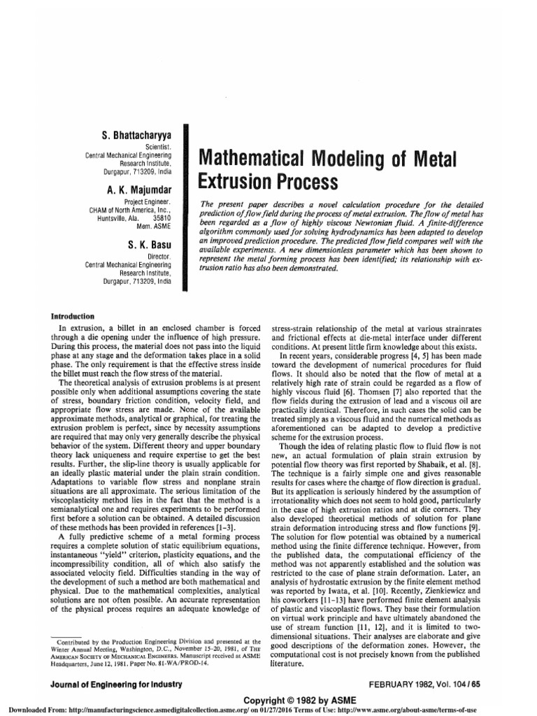Extrusion 2 (Modelling) | PDF | Fluid Dynamics | Viscosity