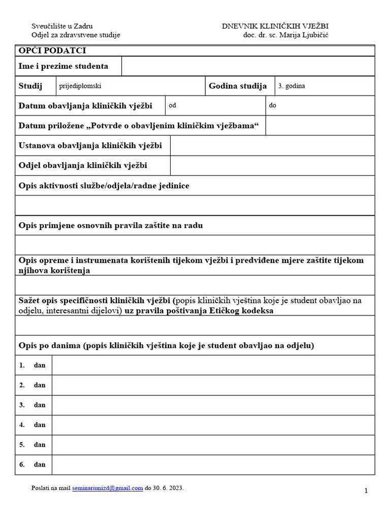 Dnevnik Kliniä Kih Vjeå Bi | PDF