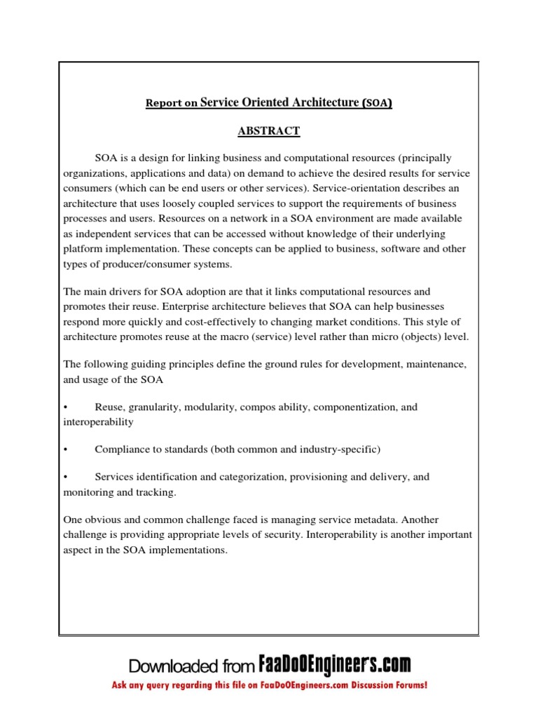 Service Oriented Architecture | PDF | Service Oriented Architecture | Information Technology