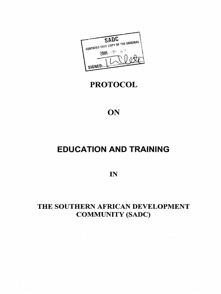 Protocol On Education Training1997 | PDF