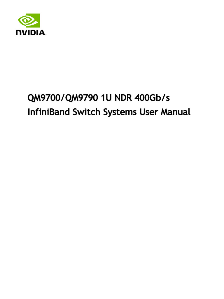 qm9700 qm9790 1u NDR 400gb S Infiniband Switch Systems User Manual ...