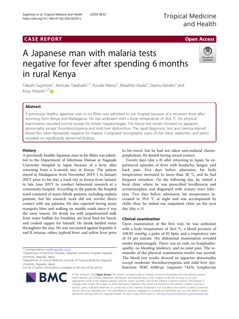 Tropical Medicine and Health | PDF | Malaria | Fever