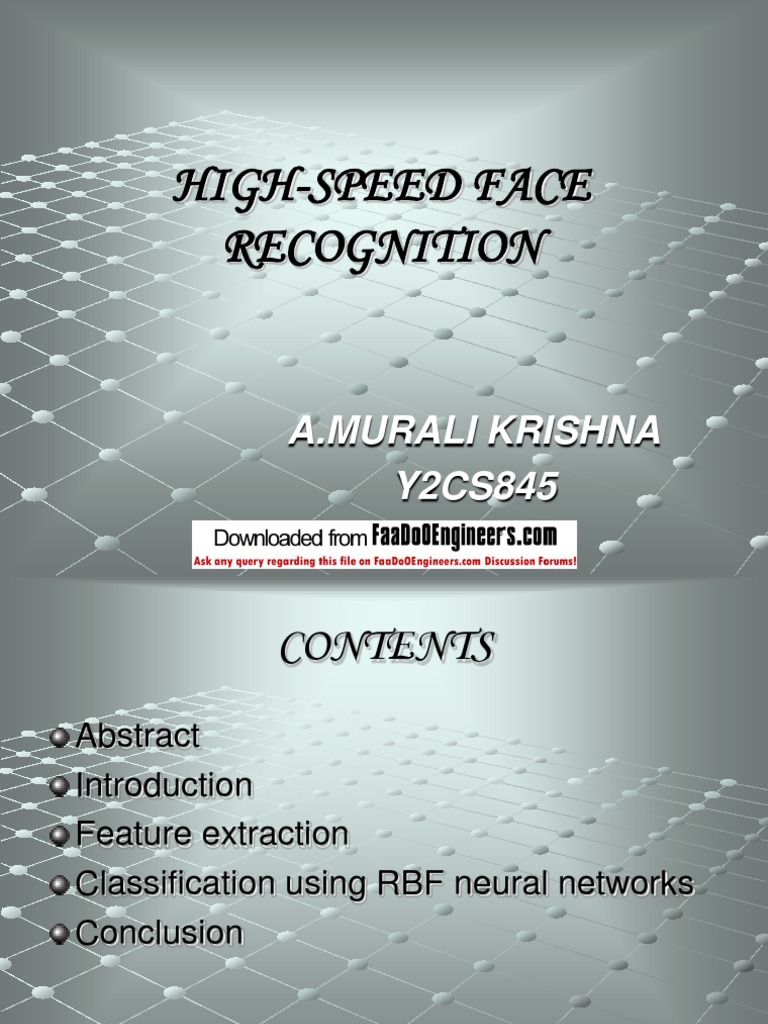 High-Speed Face Recognition Techniques | PDF