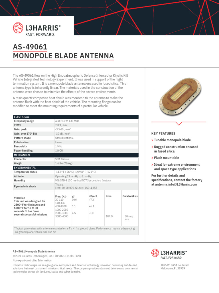 As 49061 Antenna Spec Sheet SAS 61600 Web 1 | PDF | Antenna (Radio ...