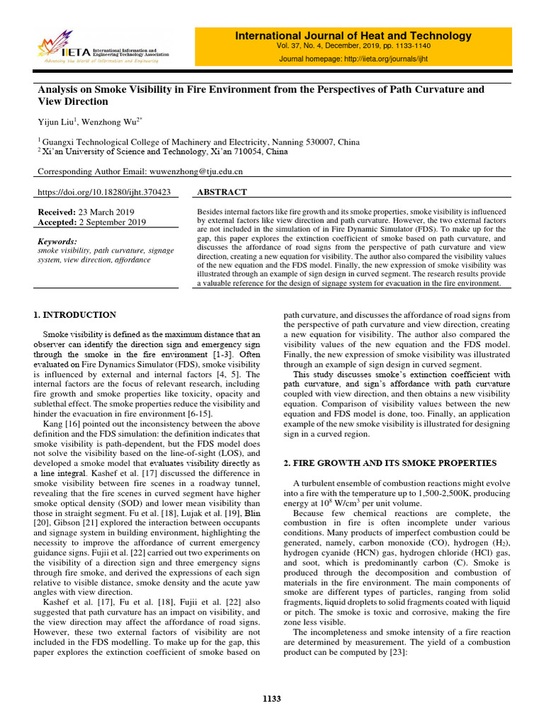 Analysis of Smoke Visibility | PDF | Curvature | Fires