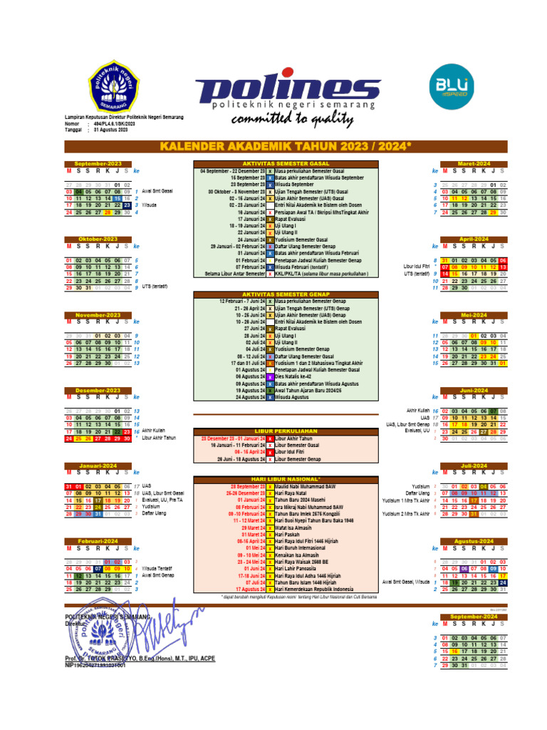 Kalender Akademik Polines 2025/2026 | PDF