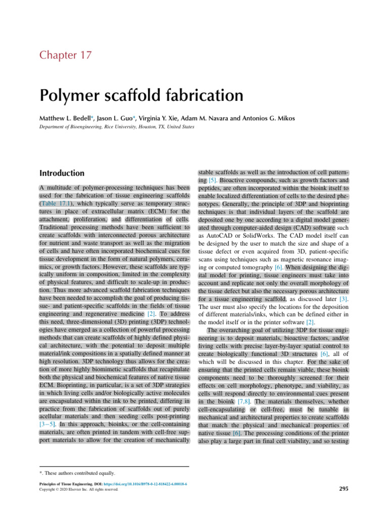 5 1 Chapter 17. Polymer Scaffold Fabrication | PDF | Tissue Engineering ...