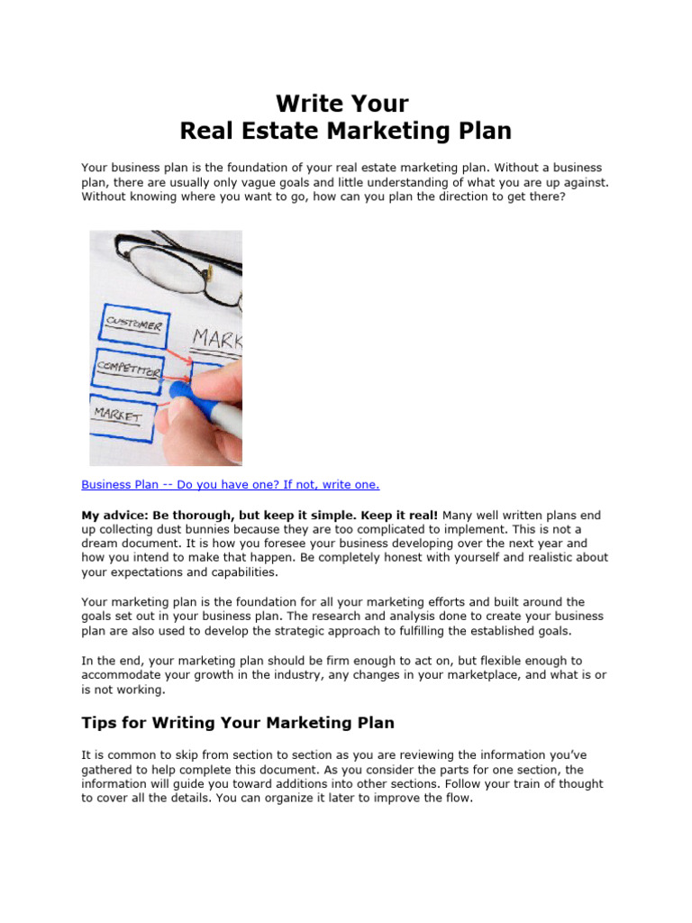 Write Your MARKETING PLAN | PDF | Goal | Marketing