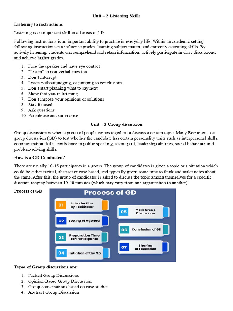 Listening Skills, GD & Debate | PDF | Argument | Skill