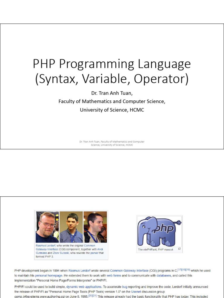 (TUANTA) PHP 01 Programming Language Part A | PDF | Php | Programming Language