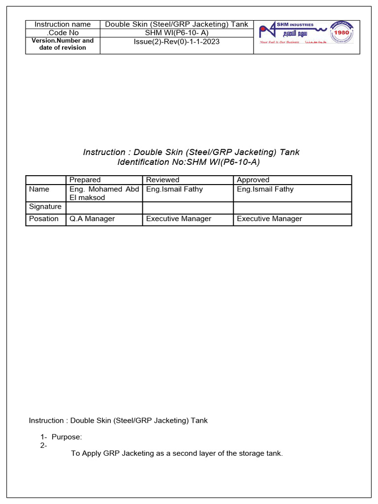 GRP Jacketed Procedure 2010 | PDF | Fiberglass | Materials