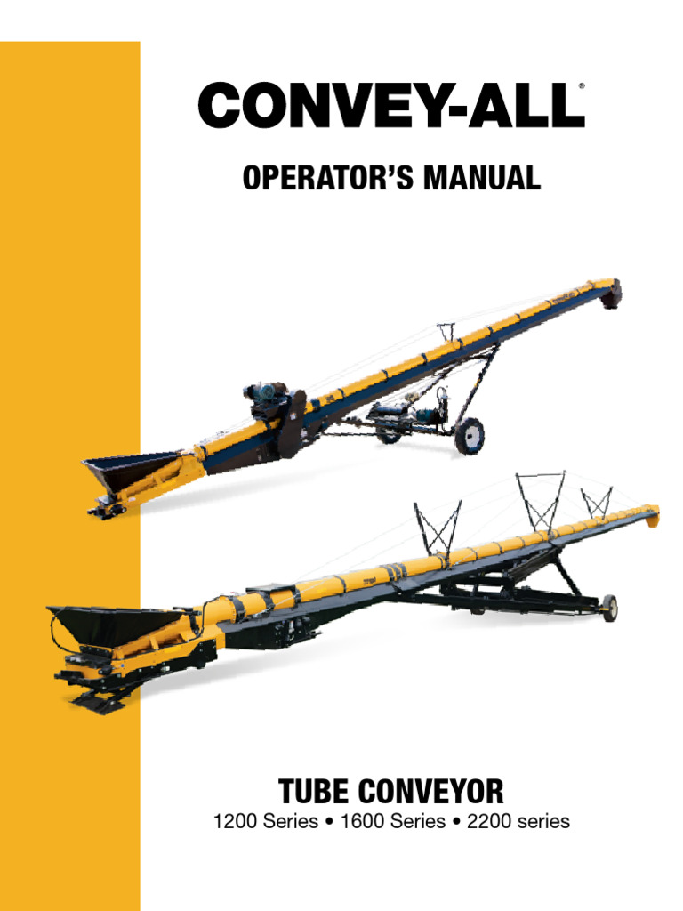 Tube Conveyor Operator's Manual | PDF | Belt (Mechanical) | Safety