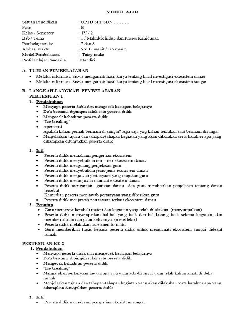 Modul Ajar Ipas 4 | PDF