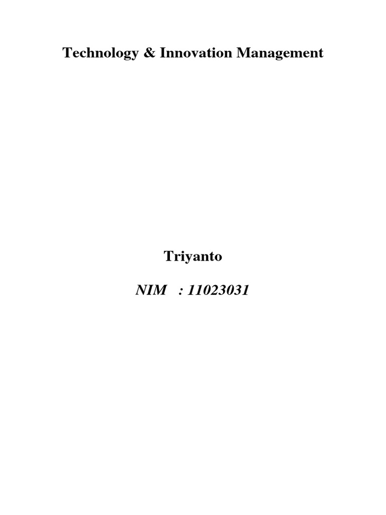 Uts Technology 0 Innovation Management | PDF