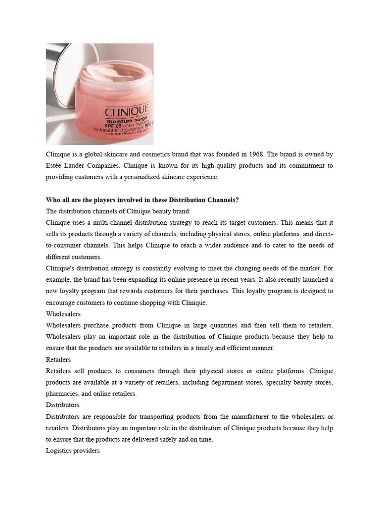 Clinique Pdf Retail Logistics