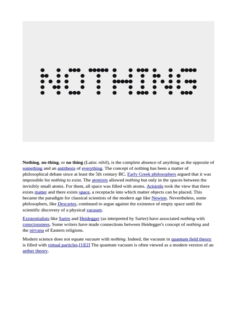 Nothing 3 | PDF | Nothing | Metaphysics