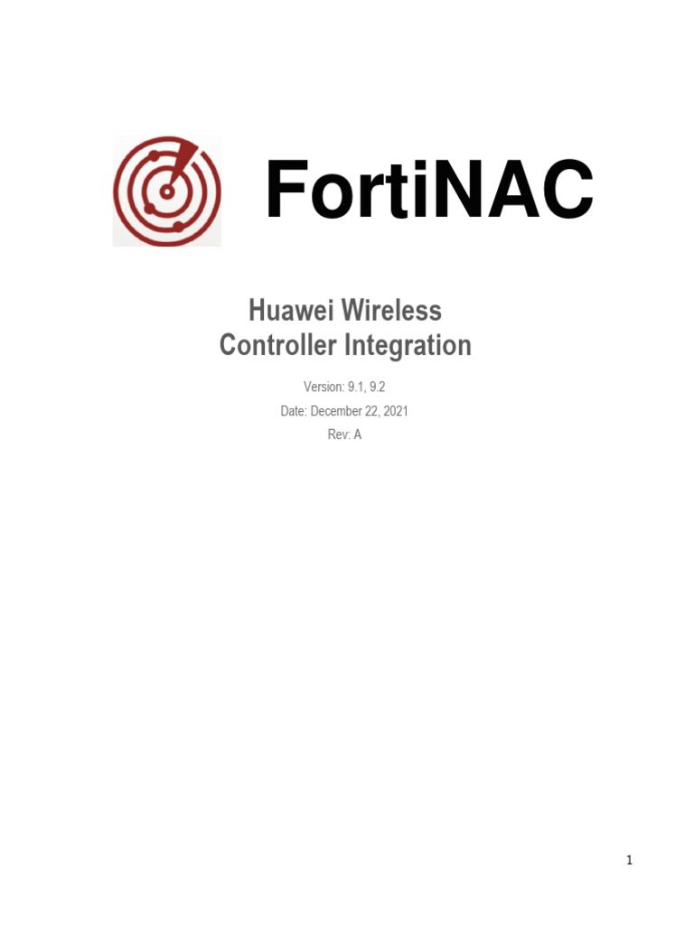 FortiNAC Huawei Wireless Integration v9 | PDF | Radius | Computer Network