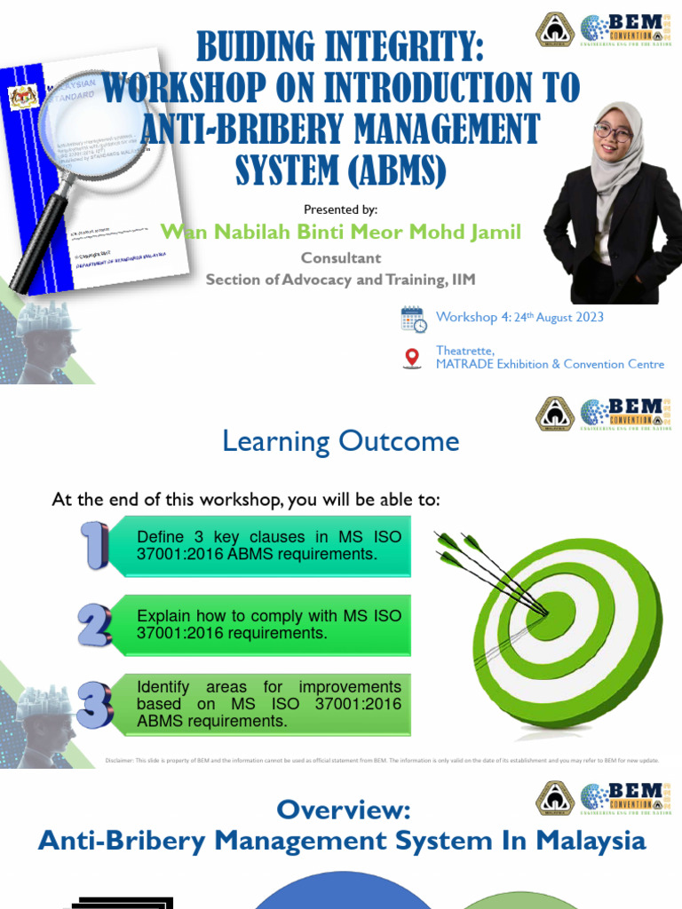 ABMS Introduction To Anti Bribery Management System - WAN NABILAH | PDF | Regulatory Compliance ...