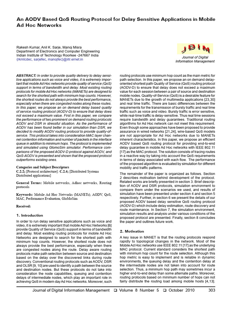 alog of AODV | PDF | Wireless Ad Hoc Network | Routing
