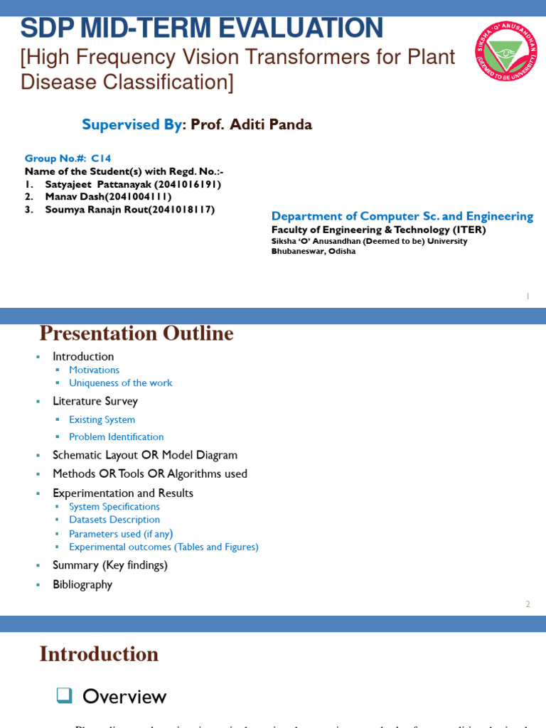 (Template) Mid-Term SDP Evaluation | PDF | Deep Learning | Agriculture