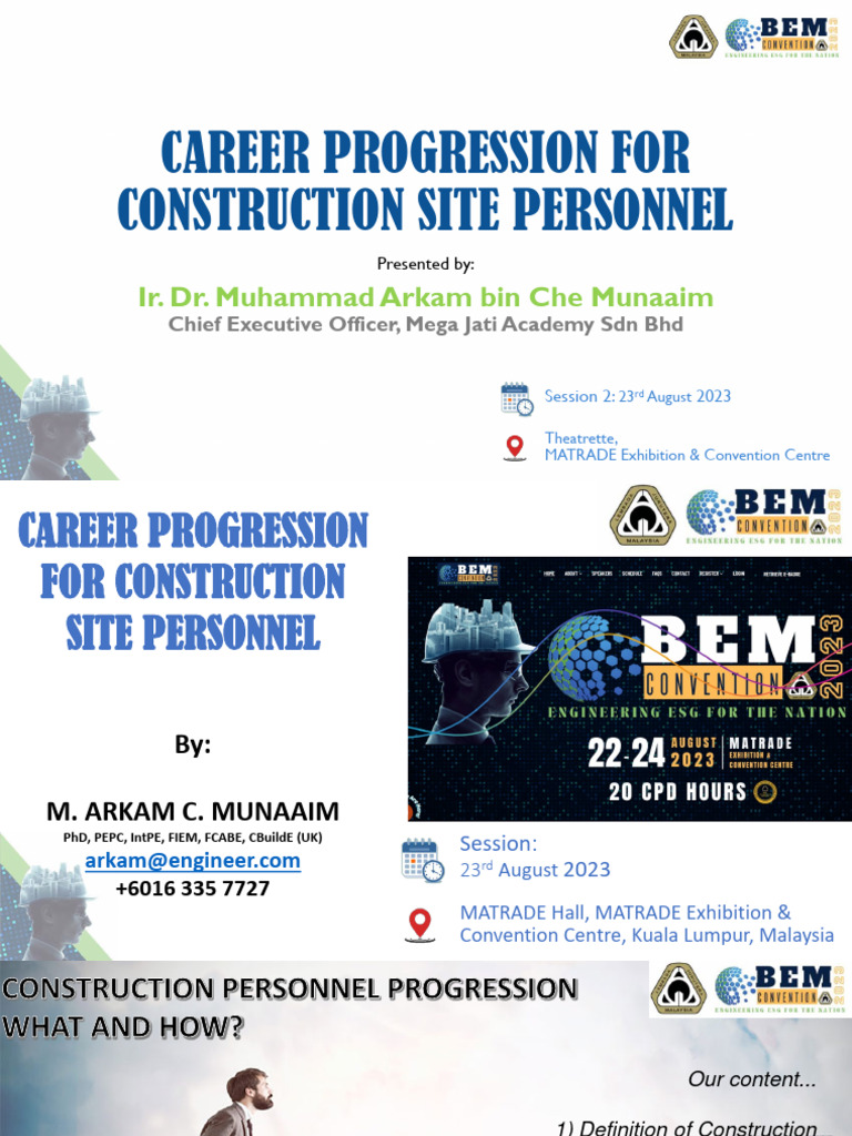 Construction Career Progression Guide | PDF | Course Credit | Consultant