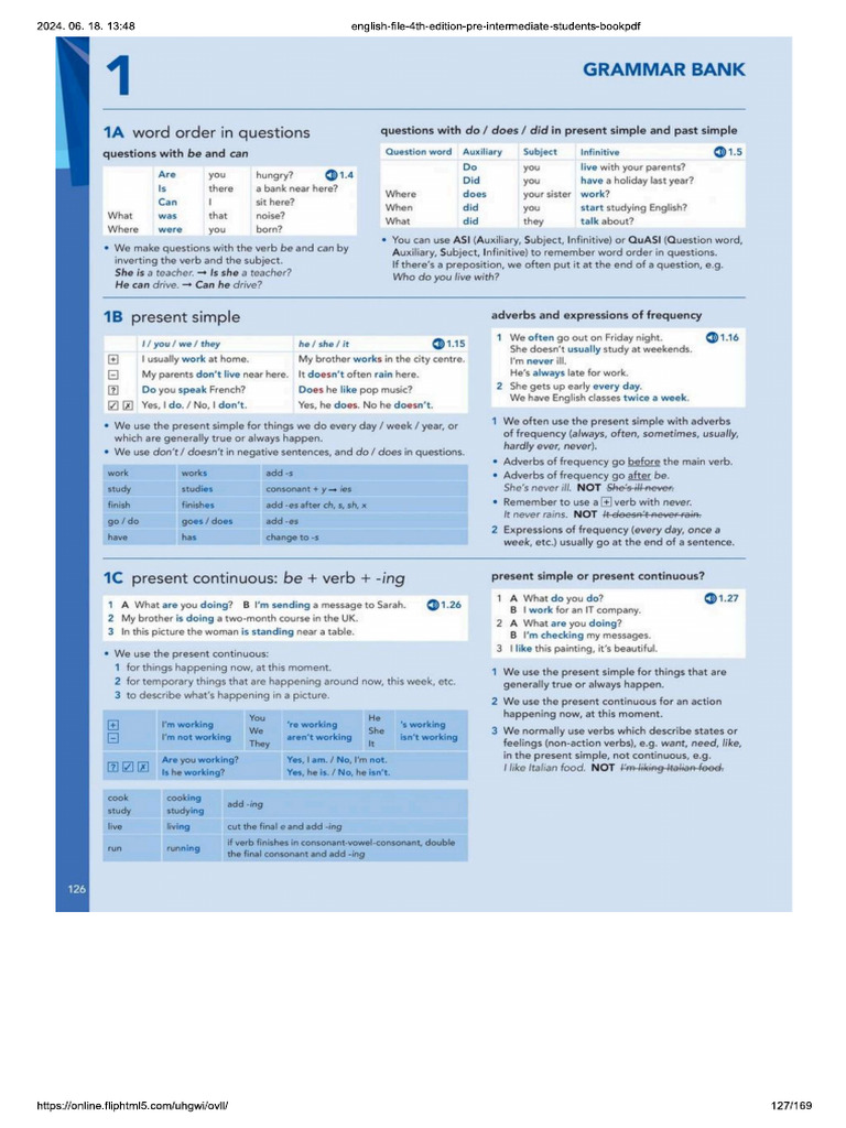 ENGLISH FILE_STUDENT BOOK_UNIT1_GRAMMAR | PDF