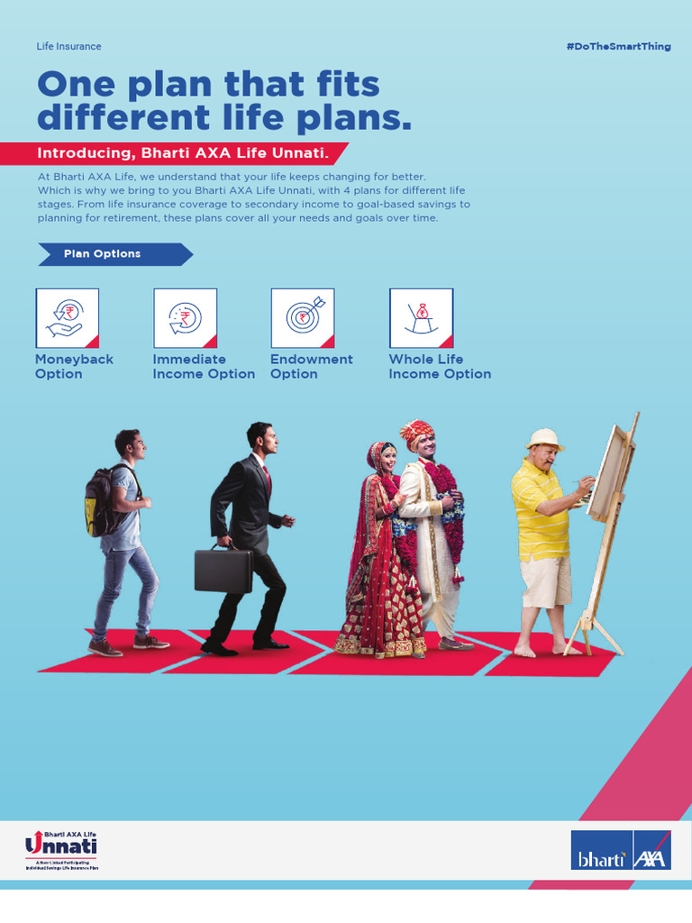 Bharti AXA Life Unnati Brochure | PDF | Insurance | Money