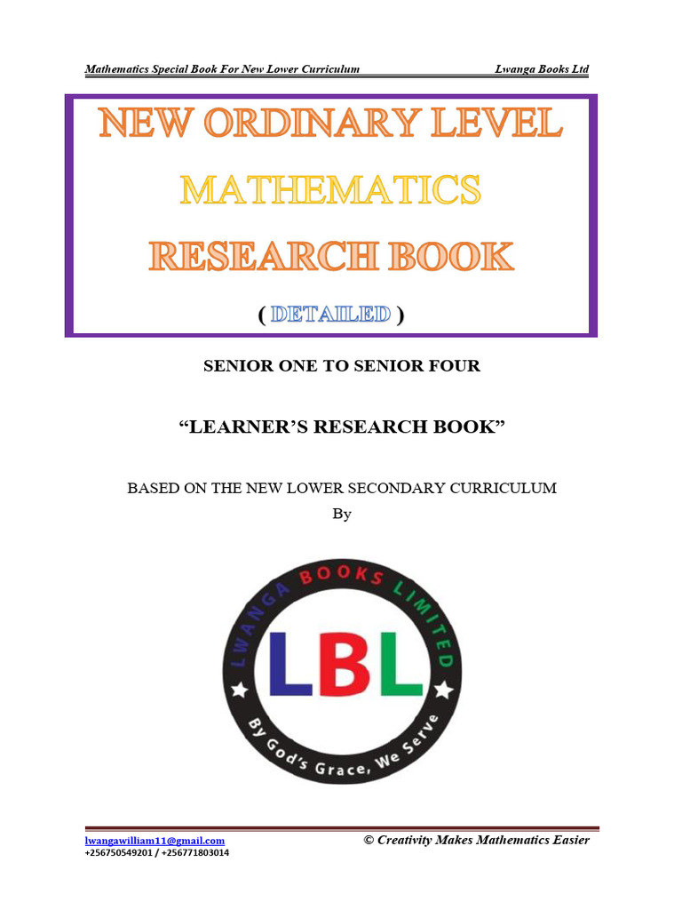 S1-S4 MTH Learner's Research Book (LBL) | PDF | Numbers | Decimal