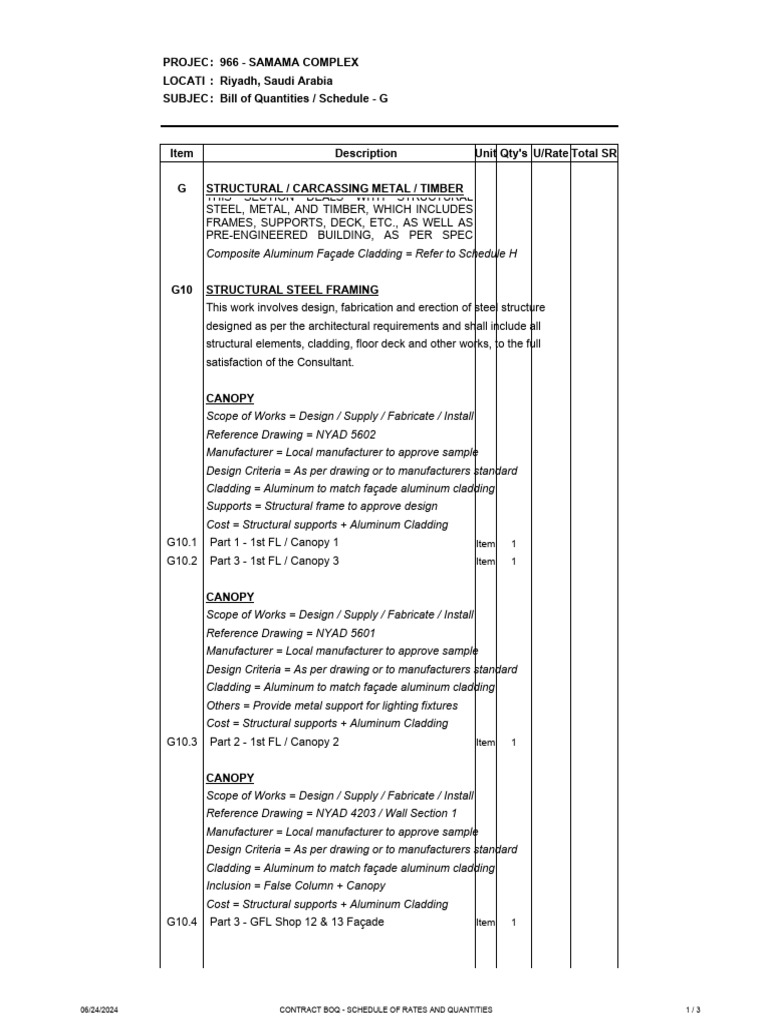 Projec: 966 - Samama Complex LOCATI: Riyadh, Saudi Arabia SUBJEC: Bill ...