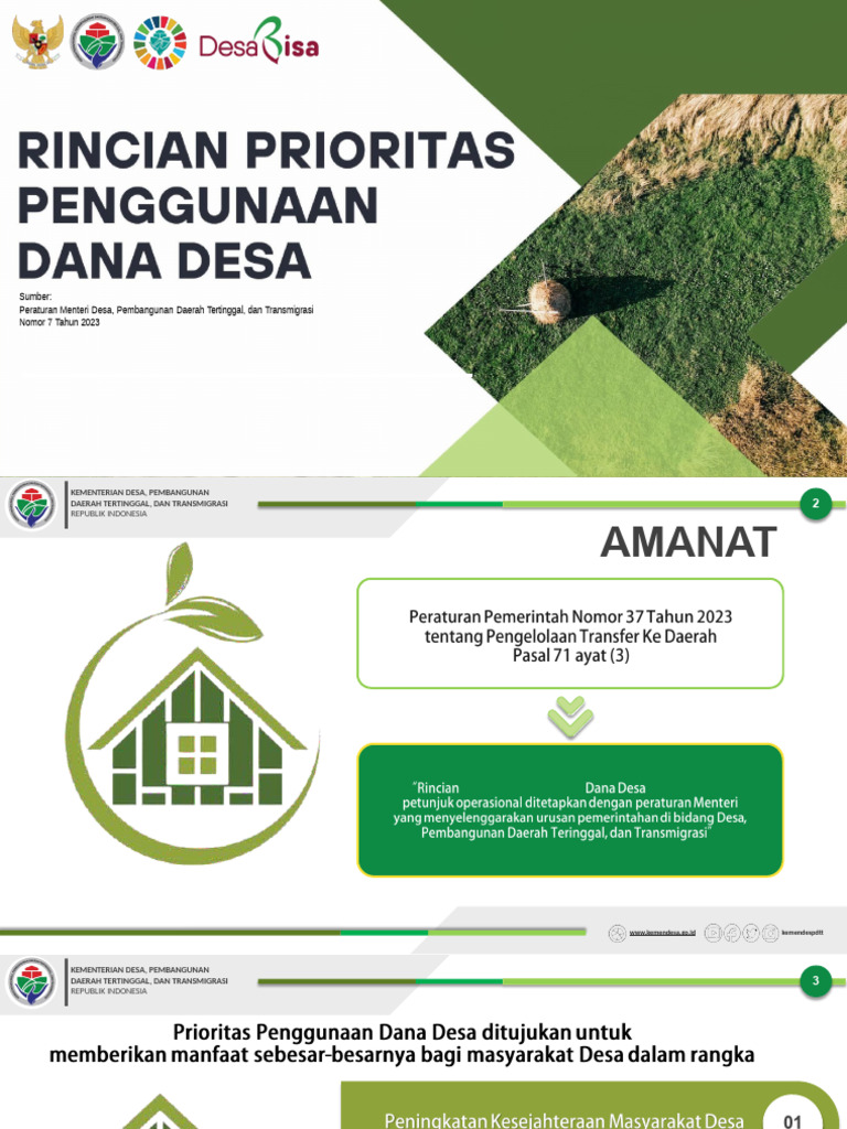Kemendes - Permendes Tentang Rincian Prioritas Penggunaan Dana Desa | PDF