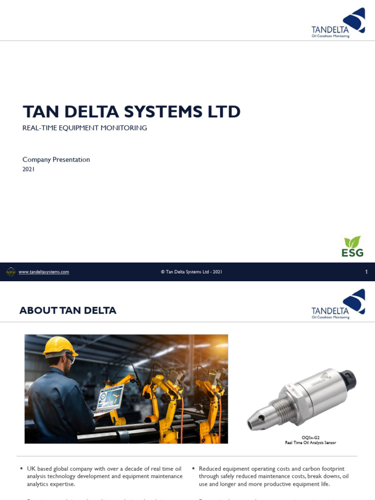 Tan Delta Company Presentation 2021 V4 | PDF | Reliability Engineering | Analytics