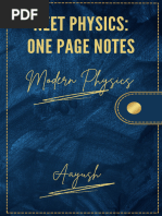 JEE Main Modern Physics Notes Summary | PDF